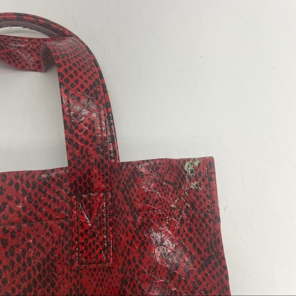 Bags | Faux Red Snakeskin Bag | Poshmark